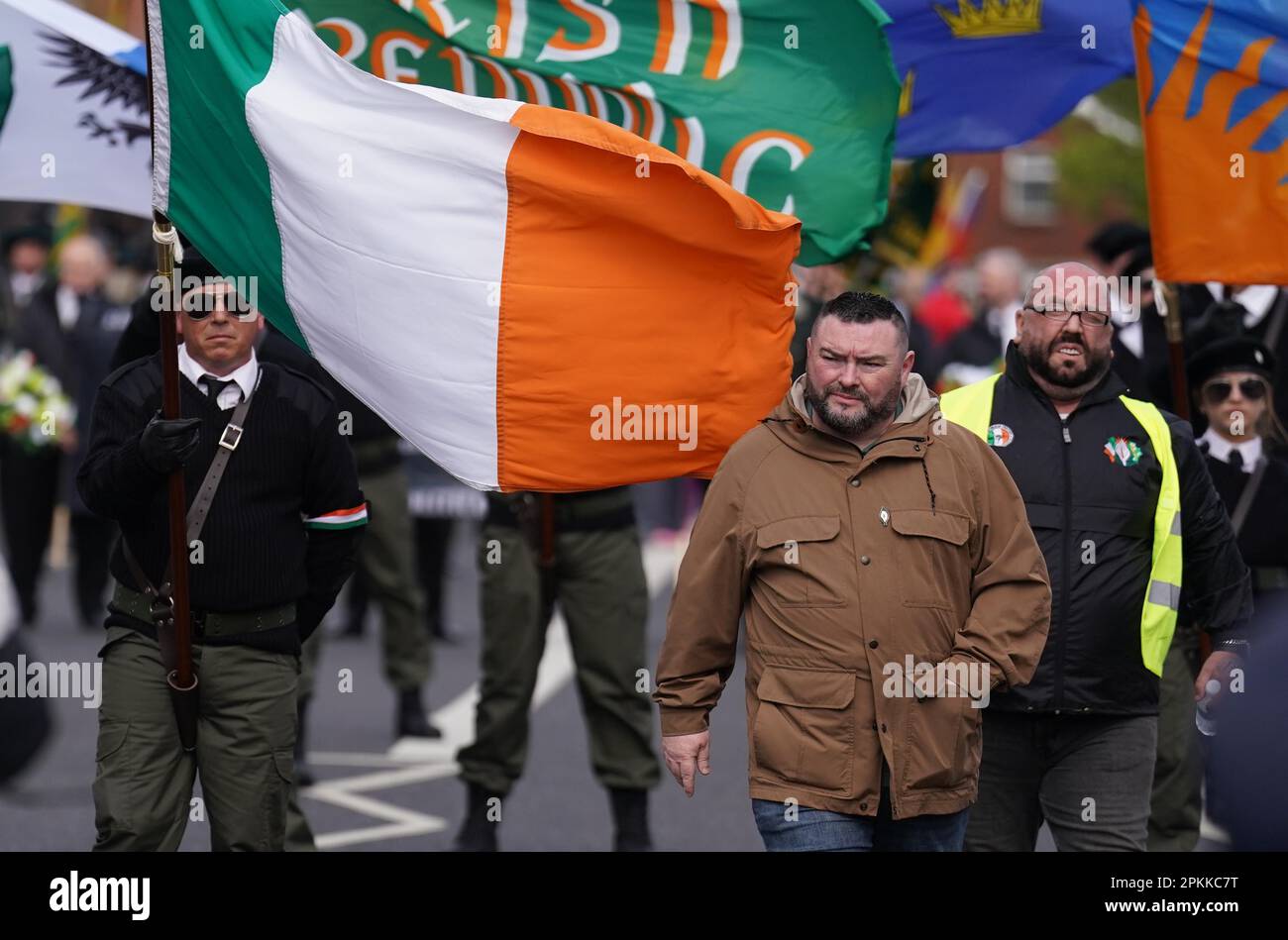 Thomas Ashe Mellon (2nd right) during an Easter commemoration parade in ...