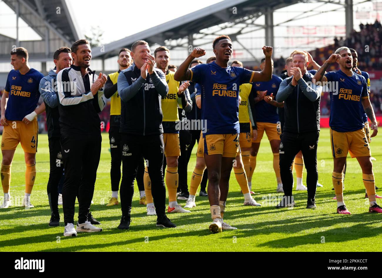 Newcastle United's Joe Willock celebrates following the Premier League ...