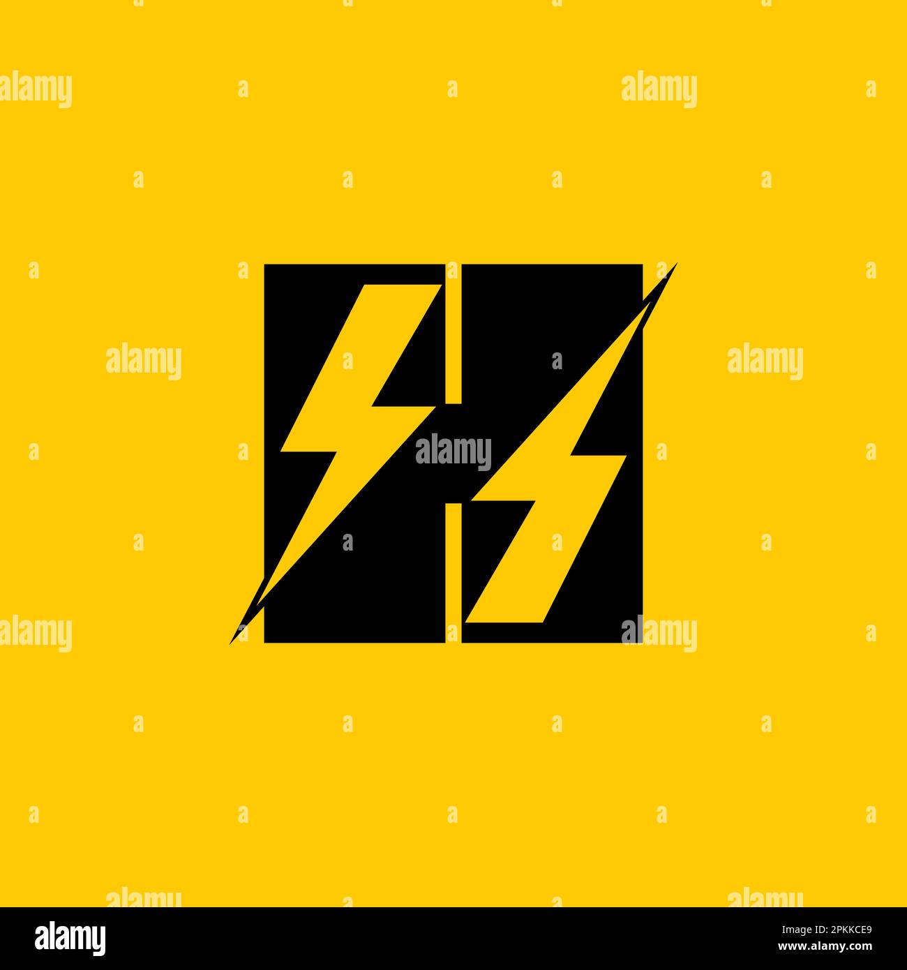 H Letter Logo With Lightning Thunder Bolt Vector Design. Electric Bolt ...