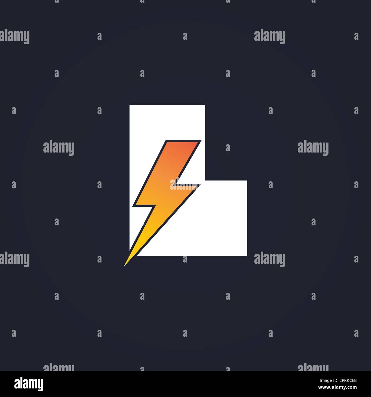 L Letter Logo With Lightning Thunder Bolt Vector Design. Electric Bolt ...