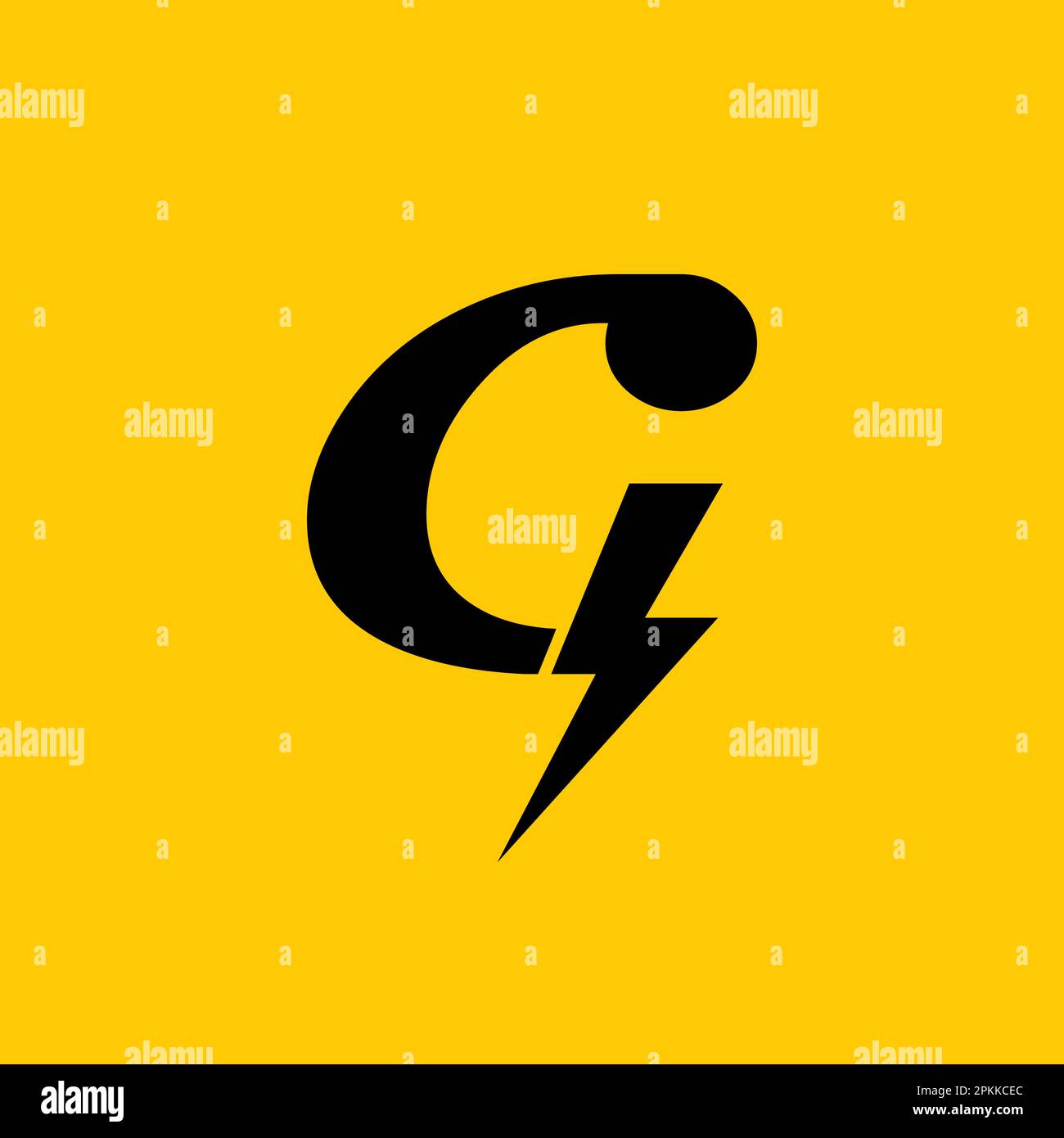 G Letter Logo With Lightning Thunder Bolt Vector Design. Electric Bolt ...