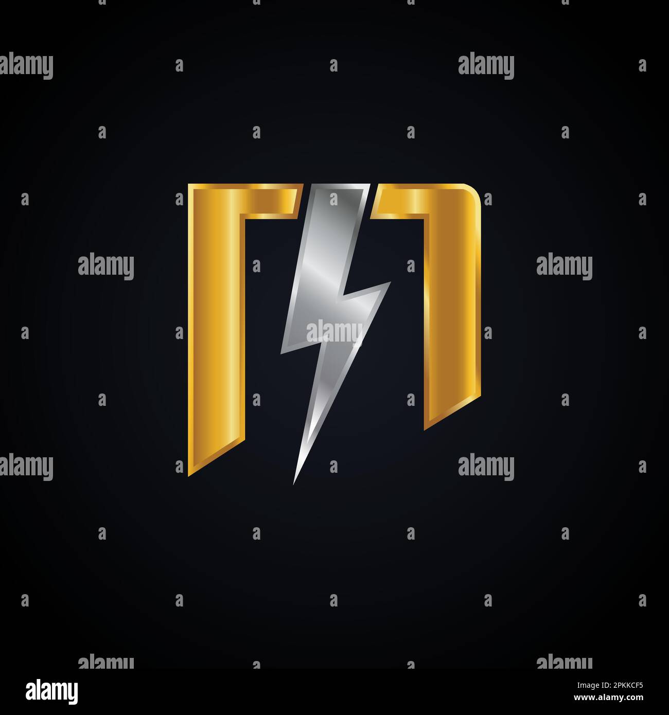 M Letter Logo With Lightning Thunder Bolt Vector Design. Electric Bolt ...