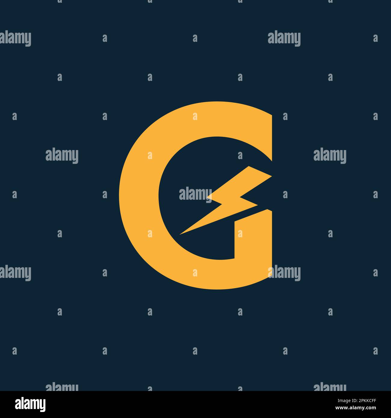 G Letter Logo With Lightning Thunder Bolt Vector Design. Electric Bolt ...