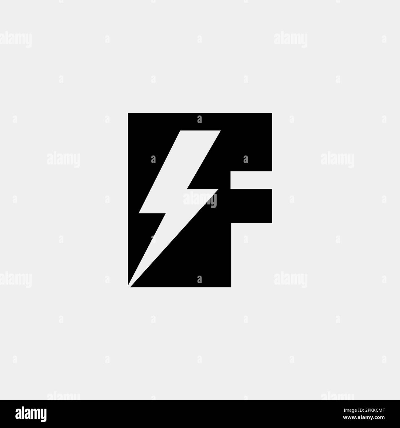 F Letter Logo With Lightning Thunder Bolt Vector Design. Electric Bolt Letter F Logo Vector ...