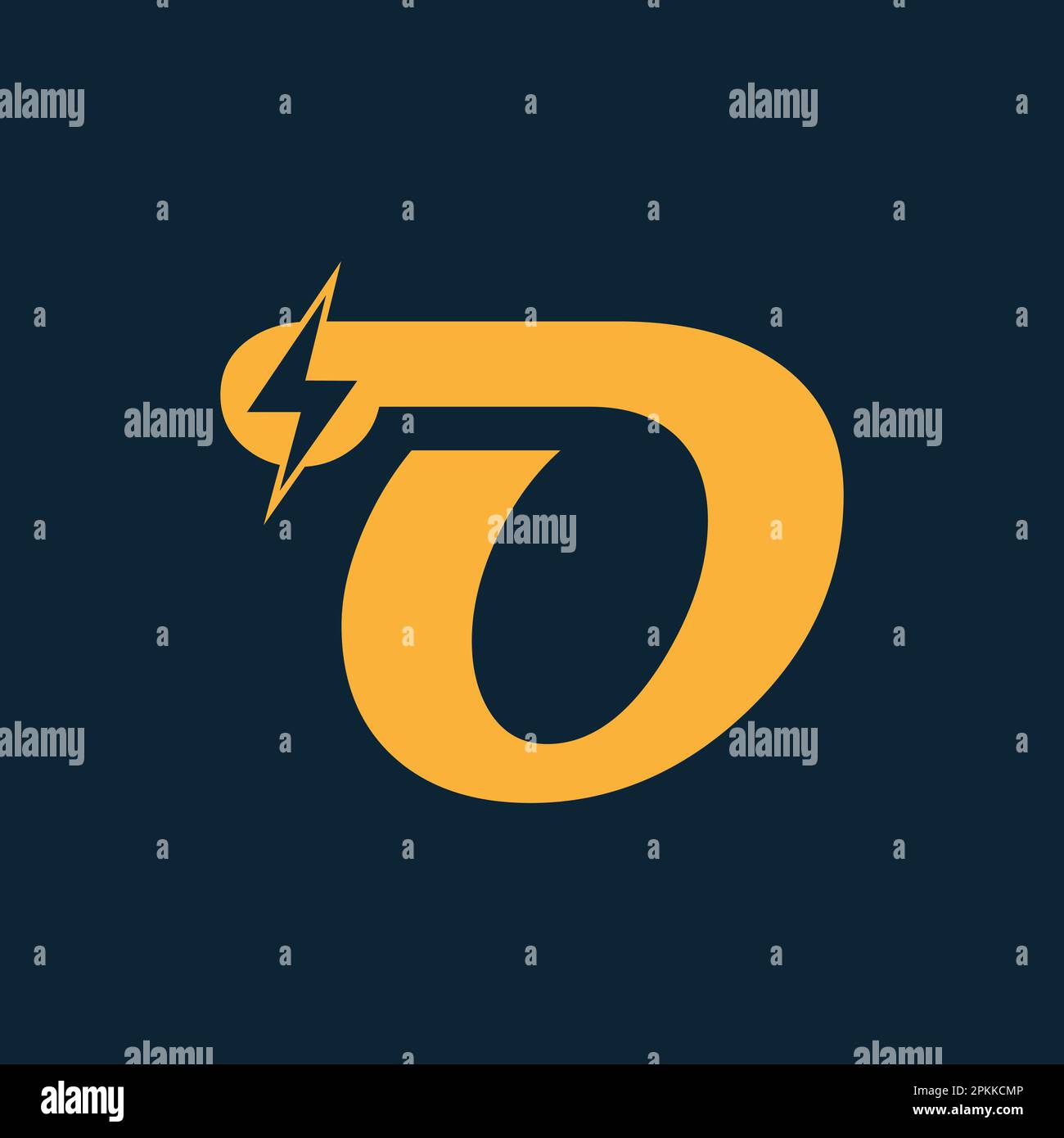 O Letter Logo With Lightning Thunder Bolt Vector Design. Electric Bolt ...
