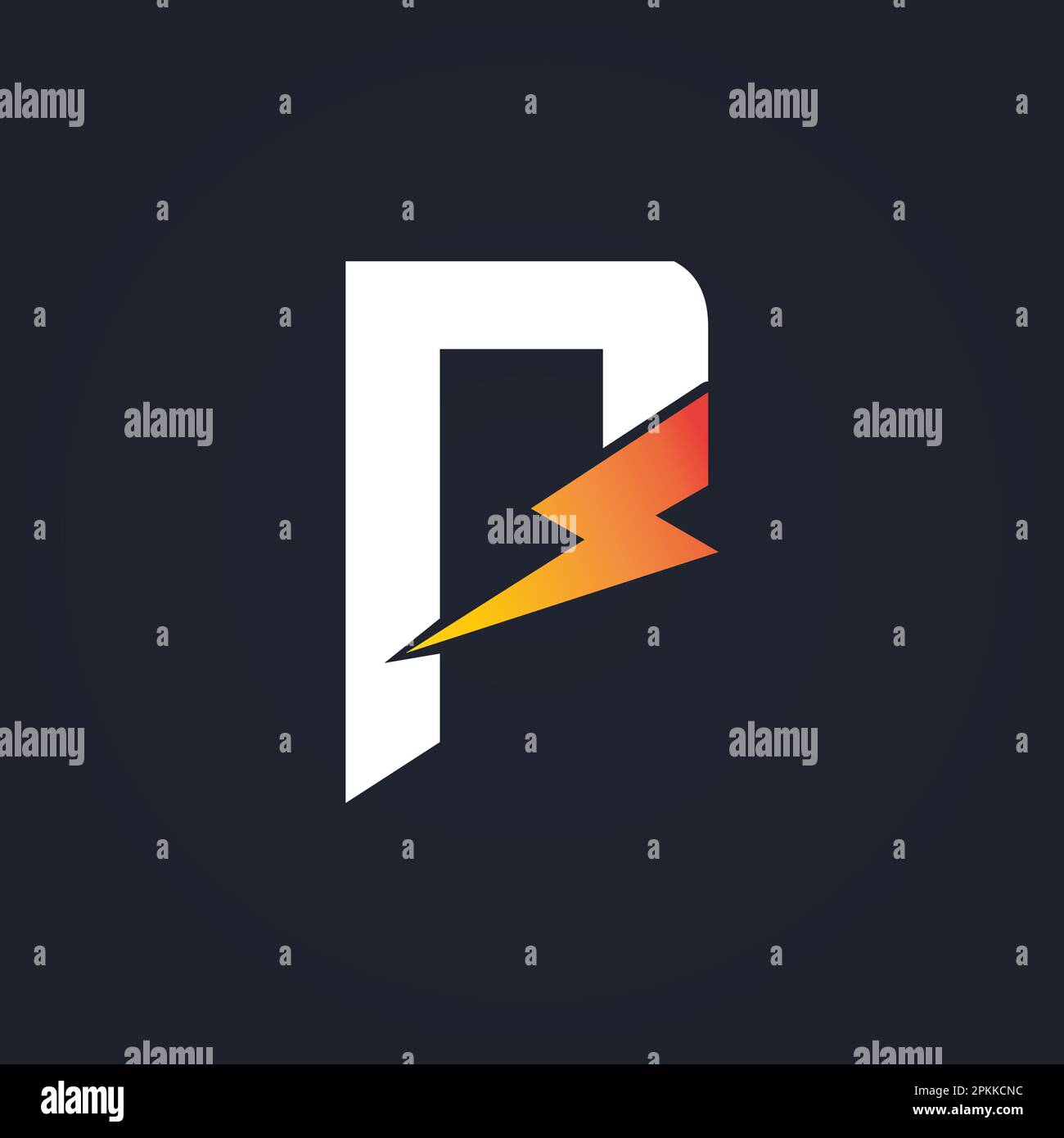 P Letter Logo With Lightning Thunder Bolt Vector Design. Electric Bolt ...