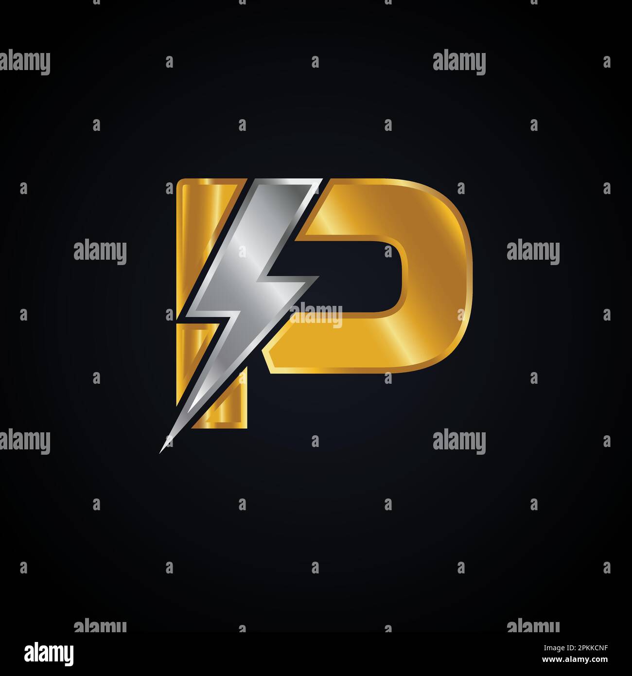 P Letter Logo With Lightning Thunder Bolt Vector Design. Electric Bolt ...
