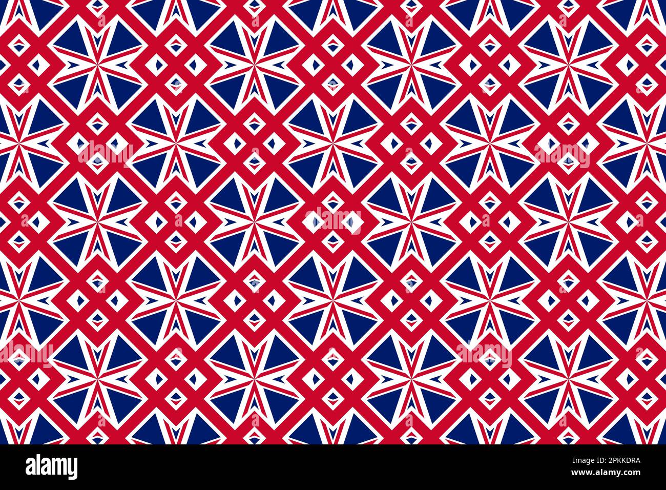 Geometric pattern in the colors of the national flag of United Kingdom ...