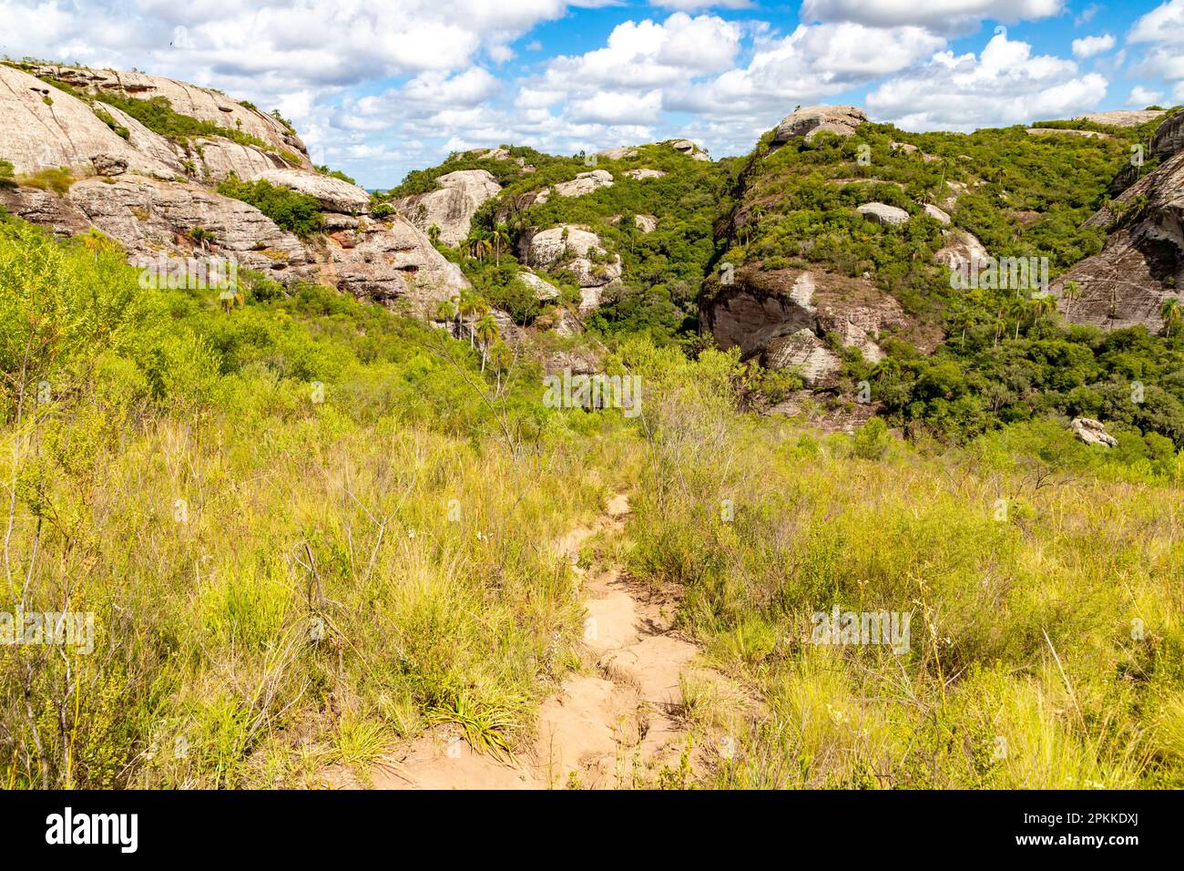 Trail between Geological formations and vegetation, Rincao do Inferno ...