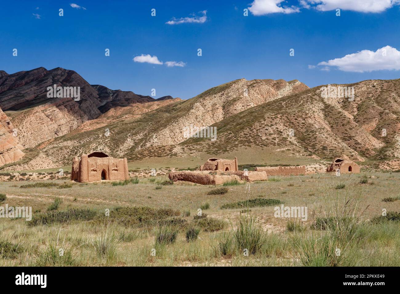 Landscape along the At-Bashy Range, Naryn Region, Kyrgyzstan, Central ...