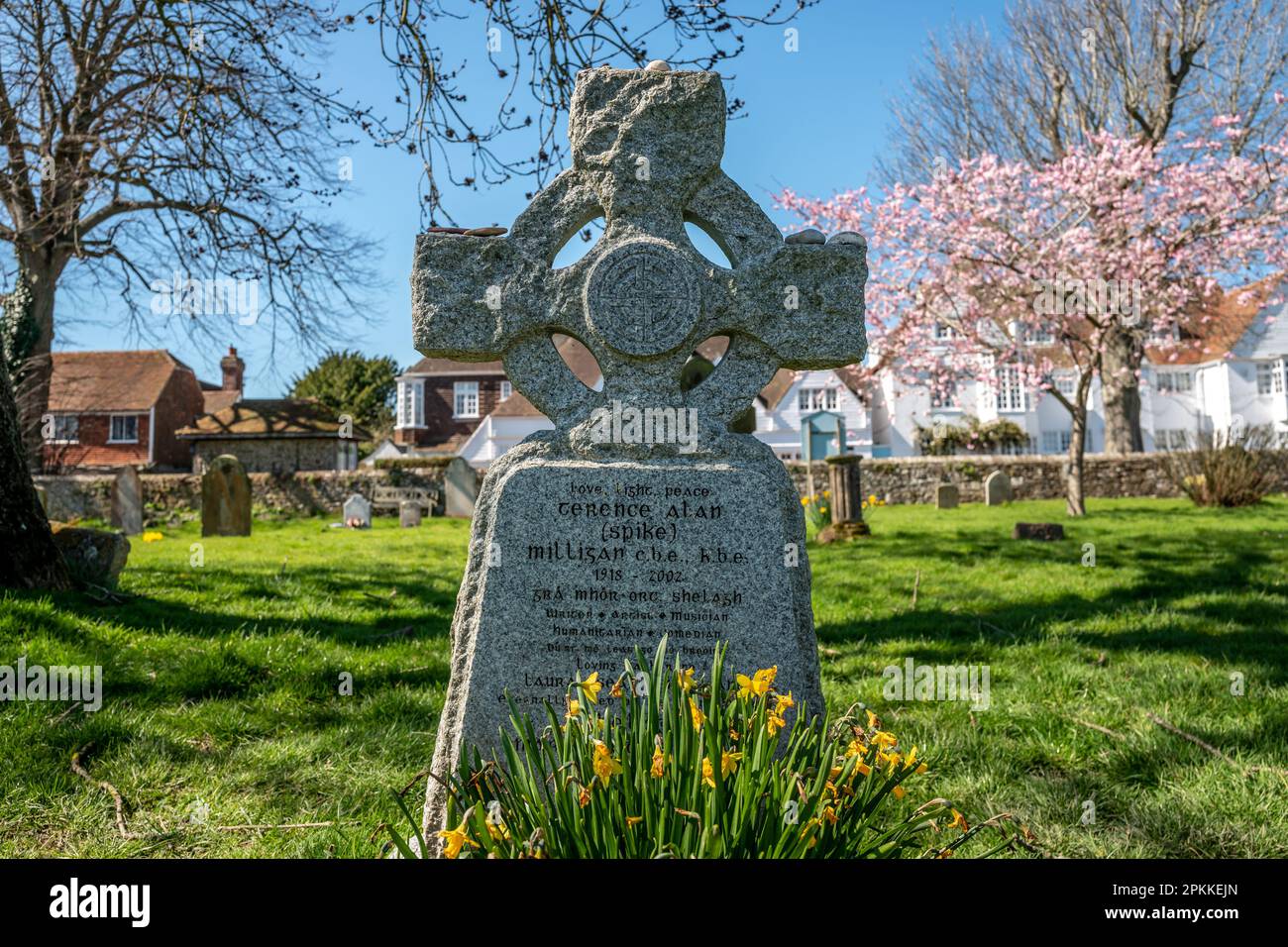 Winchelsea, April 3rd 2023: Spike Milligan's grave at St Thomas the ...