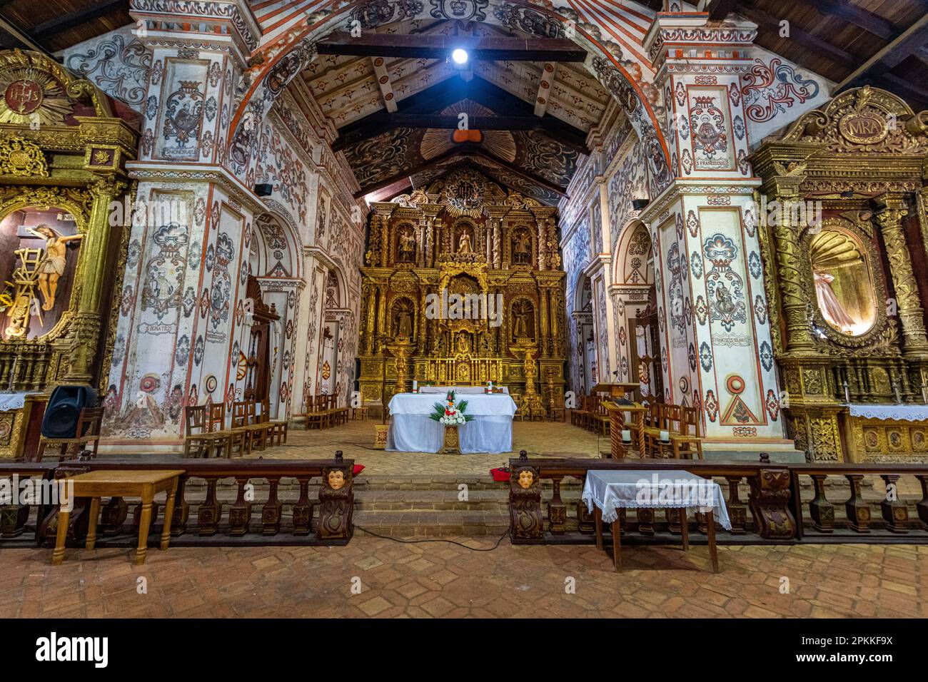 Interior of the San Miguel de Velasco Mission, Jesuit Missions of ...