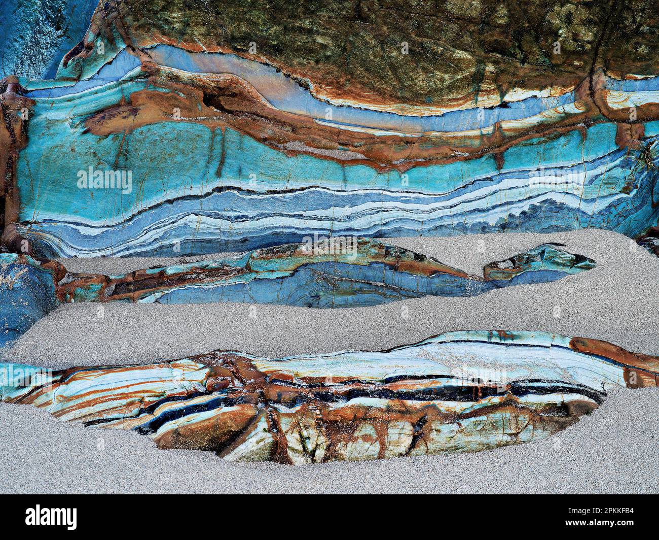 Colored stones on the beach, Tapia de Casariego, Asturias, Spain Stock ...