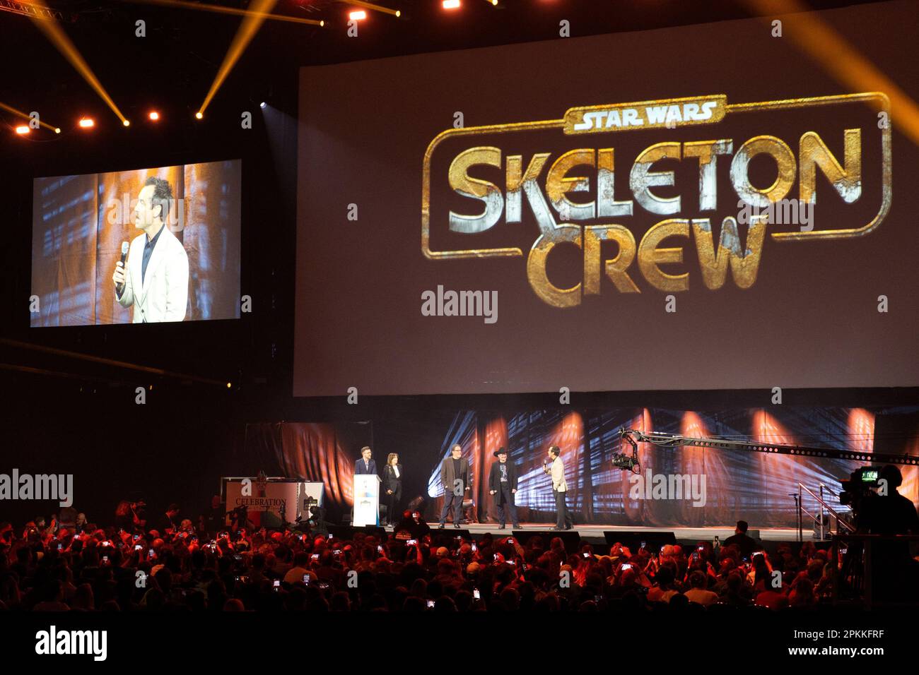 Jude Law at the reveal of Star Wars Skeleton Crew at Star Wars ...