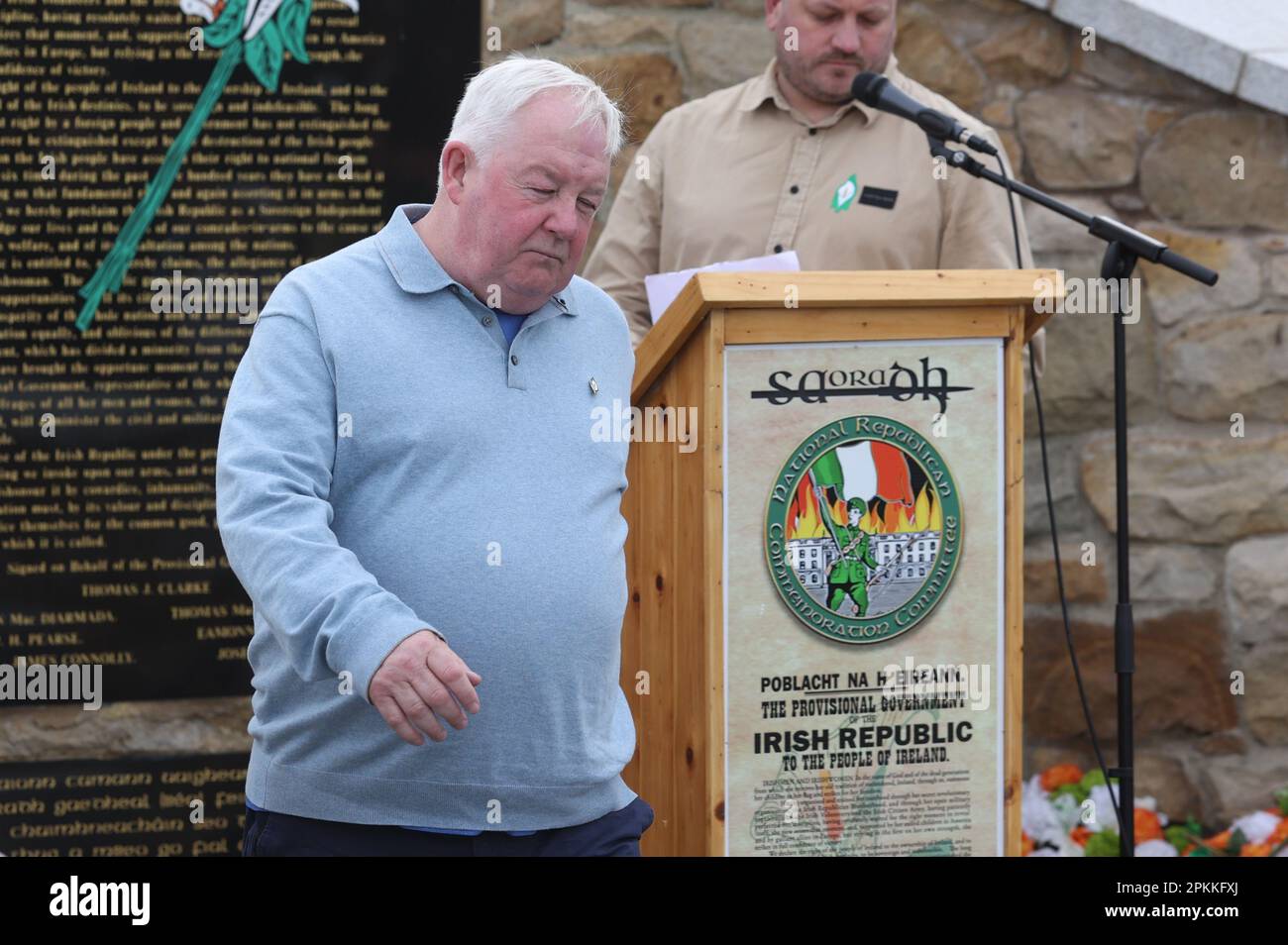Brian Kenna after laying a wreath at Milltown Cemetery after an Easter ...