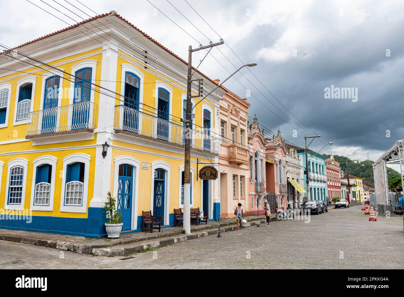 Colonial houses, Iguape, State of Sao Paulo, Brazil, South America ...