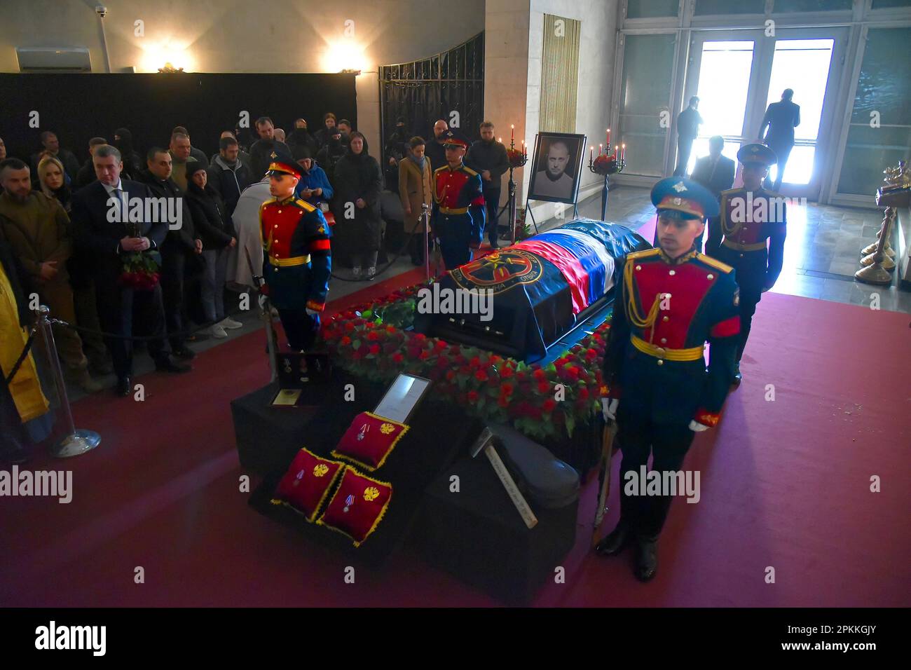 People pay their last respects to slain Russian military blogger ...
