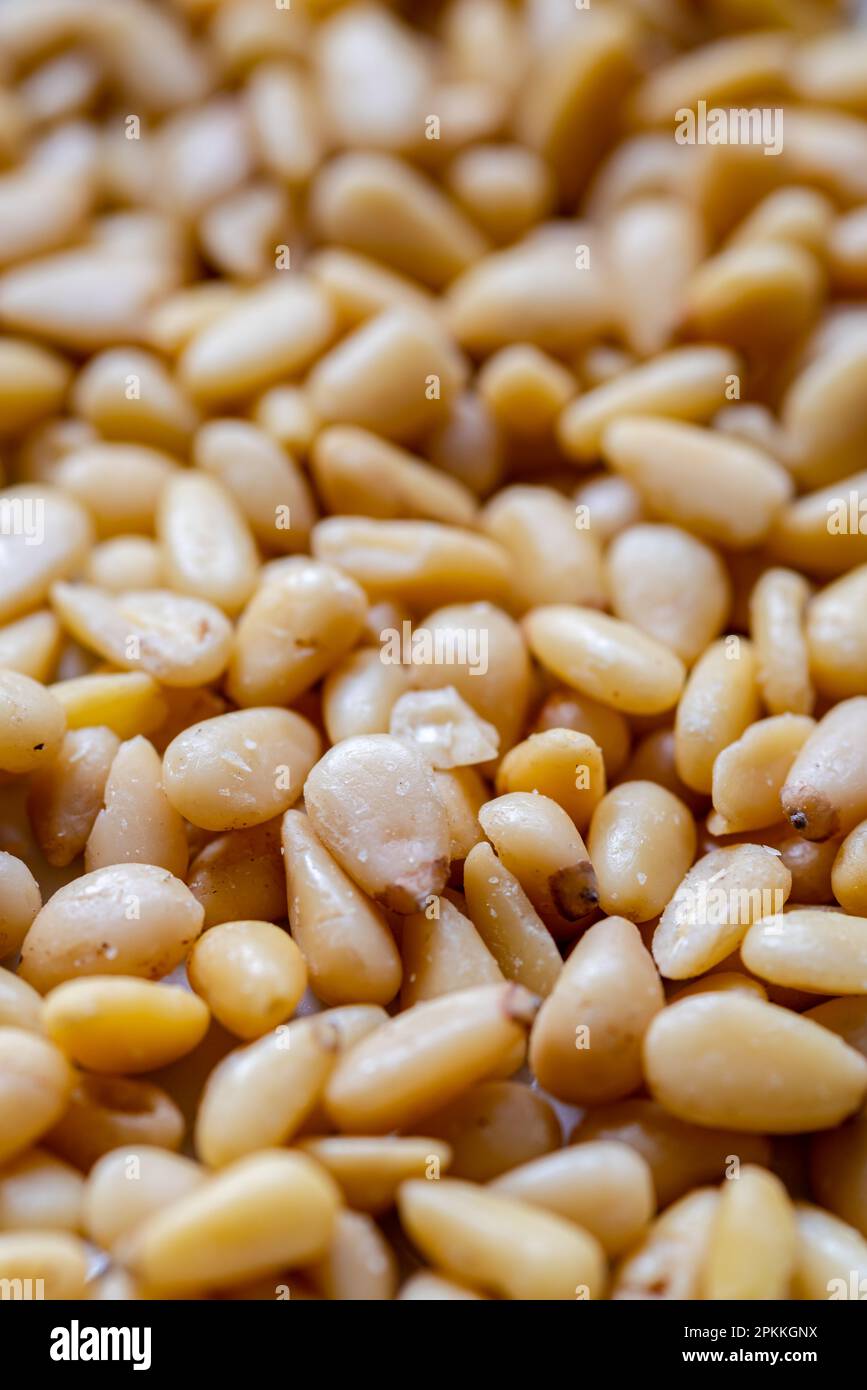 closeup of peeled pine nuts Stock Photo - Alamy