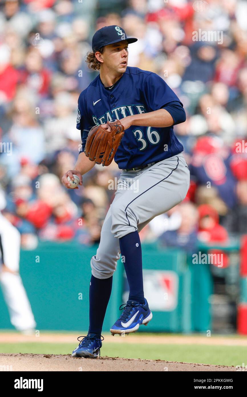 Seattle Mariners starting pitcher Logan Gilbert delivers against the ...
