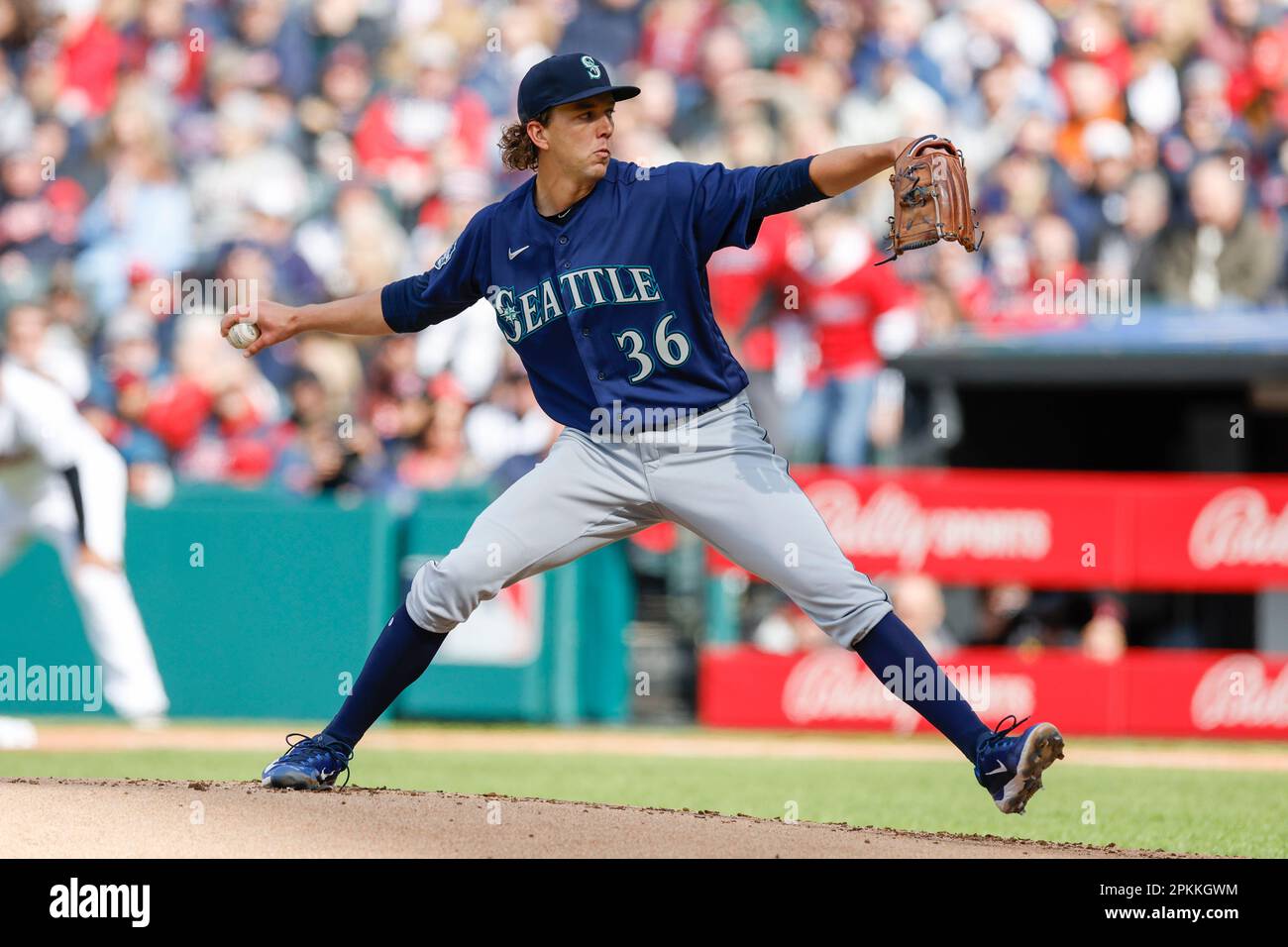 Seattle Mariners starting pitcher Logan Gilbert delivers against the ...