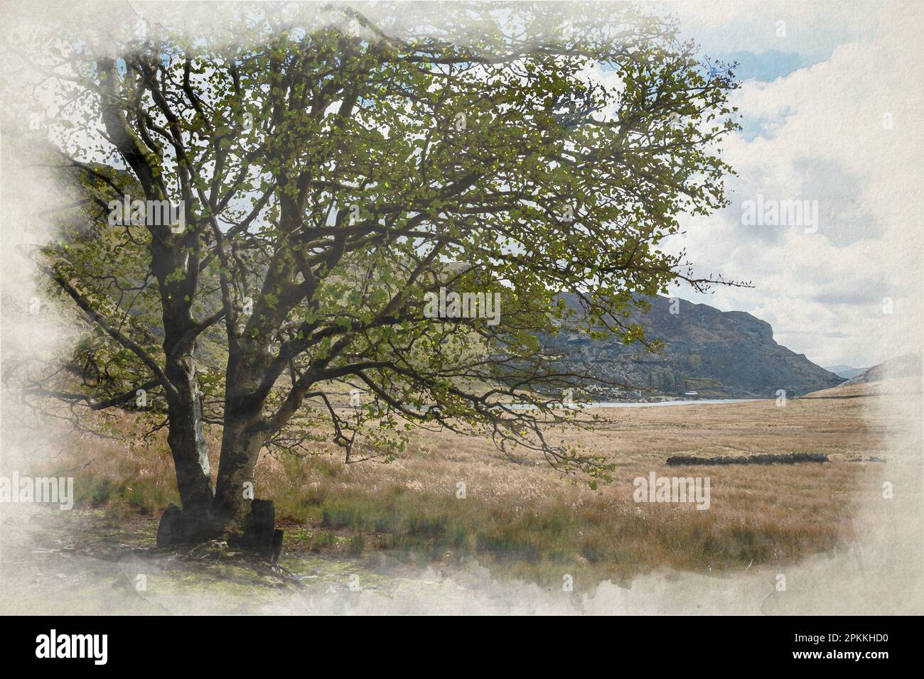 Digital watercolor painting of the abandoned Cwmorthin slate mine at ...