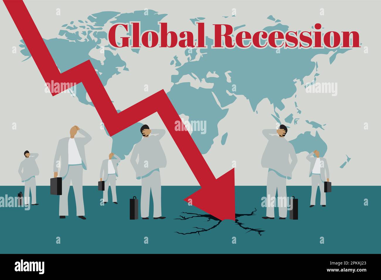 Global economy decline Stock Vector Images - Alamy