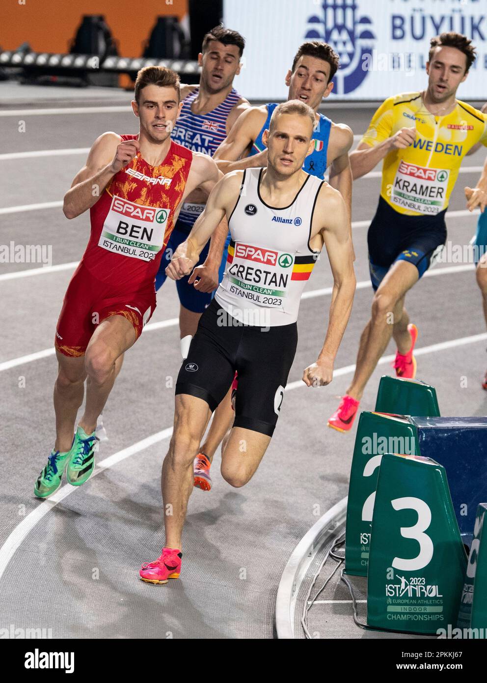 Adrián Ben of Spain and Eliott Crestan of Belgium competing in the men ...