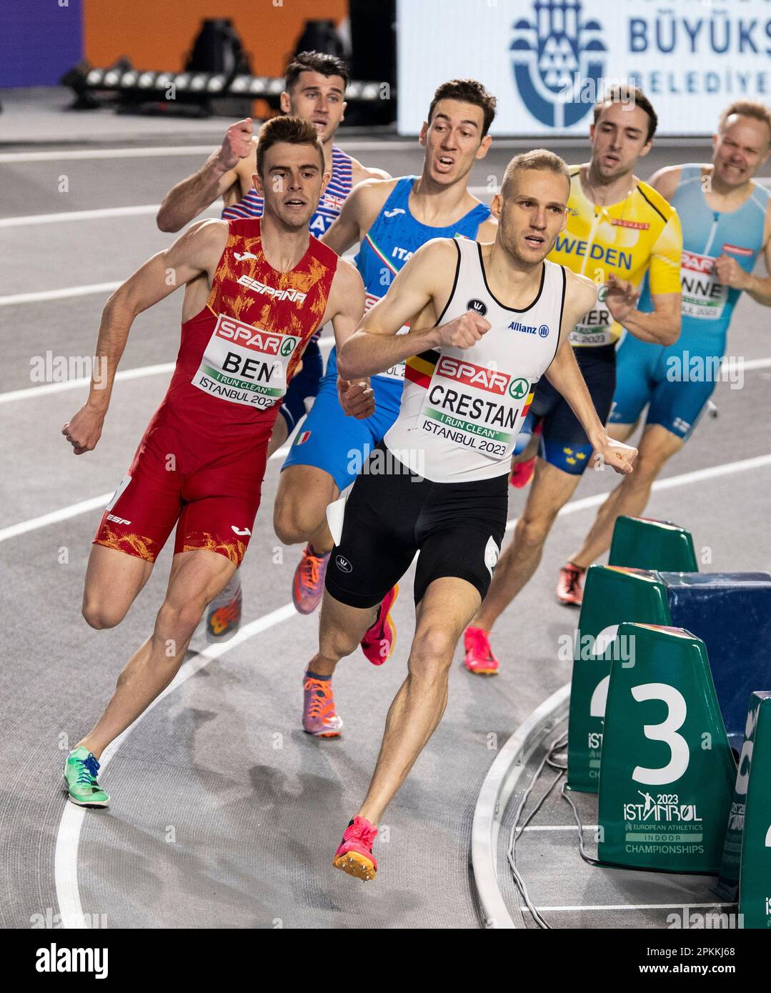 Adrián Ben of Spain and Eliott Crestan of Belgium competing in the men ...