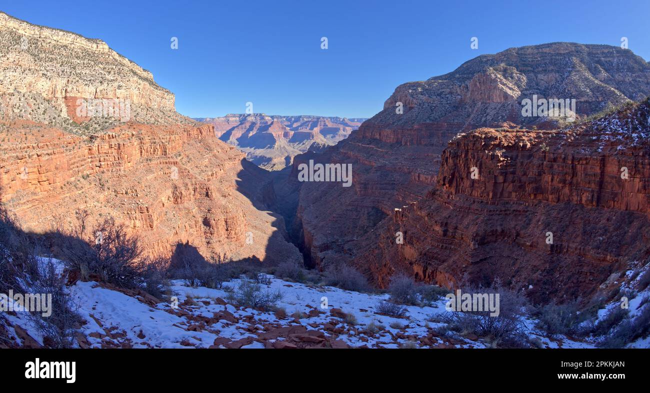 View of Hermit Canyon from Dripping Springs trail at Grand Canyon ...
