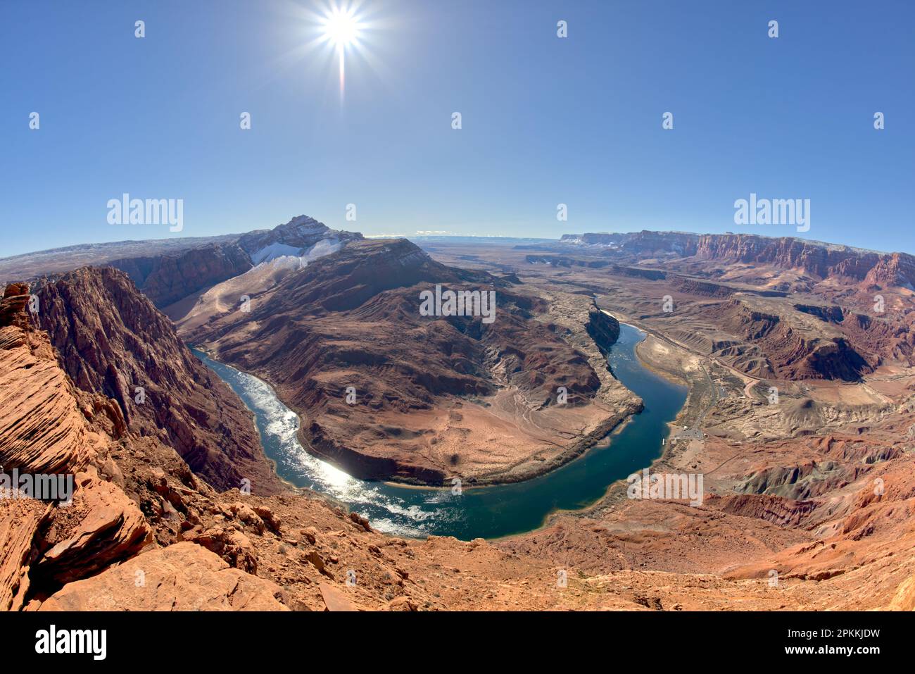 The bend in the Colorado River at Lee's Ferry in Glen Canyon Recreation ...