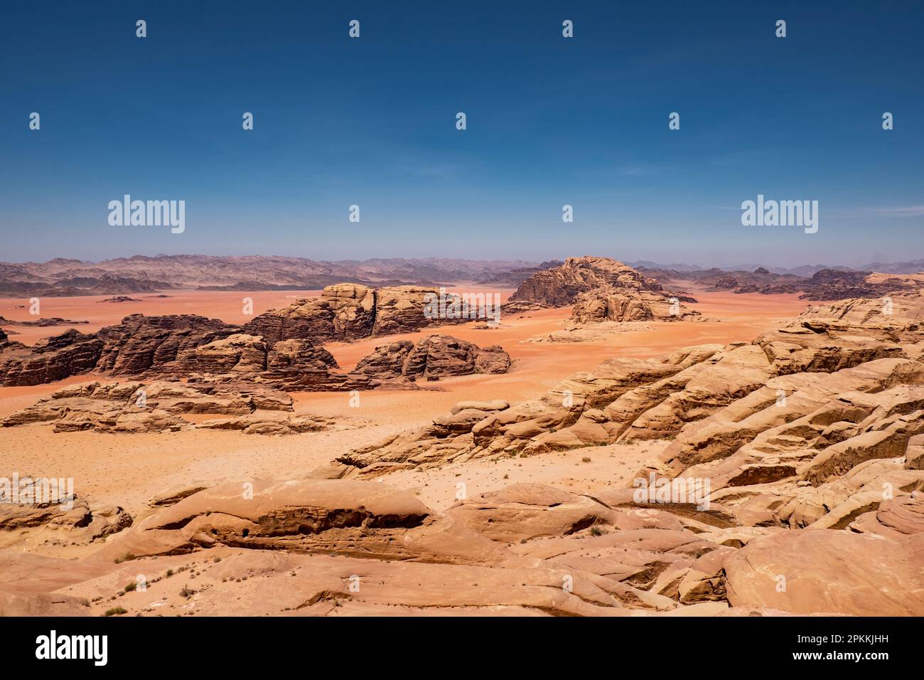 Red sand and rocks in the Wadi Rum desert, Jordan, Middle East Stock ...