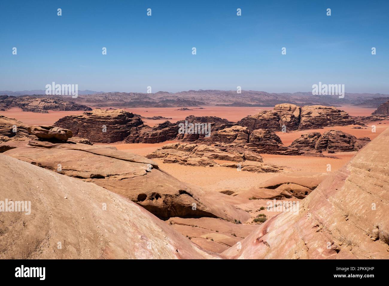 Red sand and rocks in the Wadi Rum desert, Jordan, Middle East Stock ...