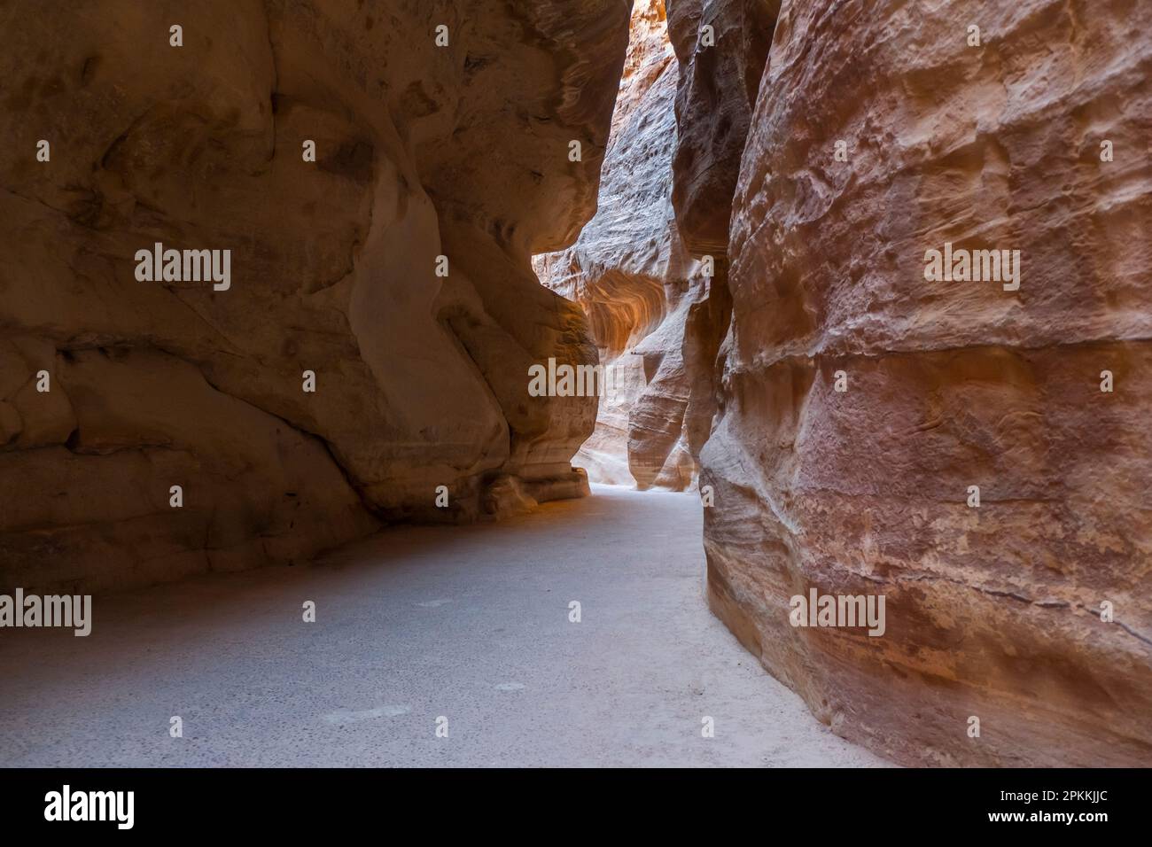 The Siq, a narrow canyon in the mountains, the entrance to the lost ...