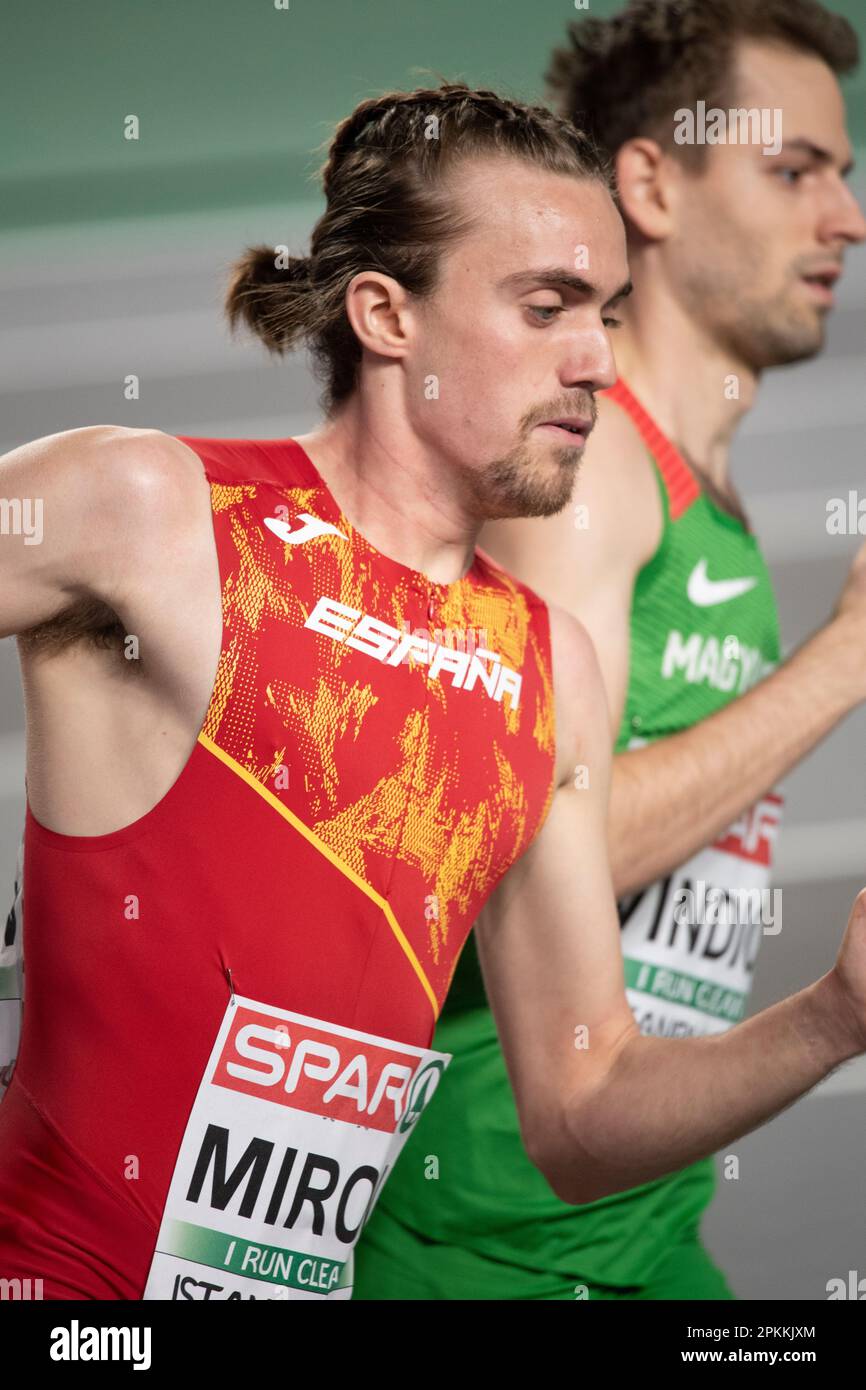 Javier Miron of Spain competing in the men’s 800m semi final at the ...