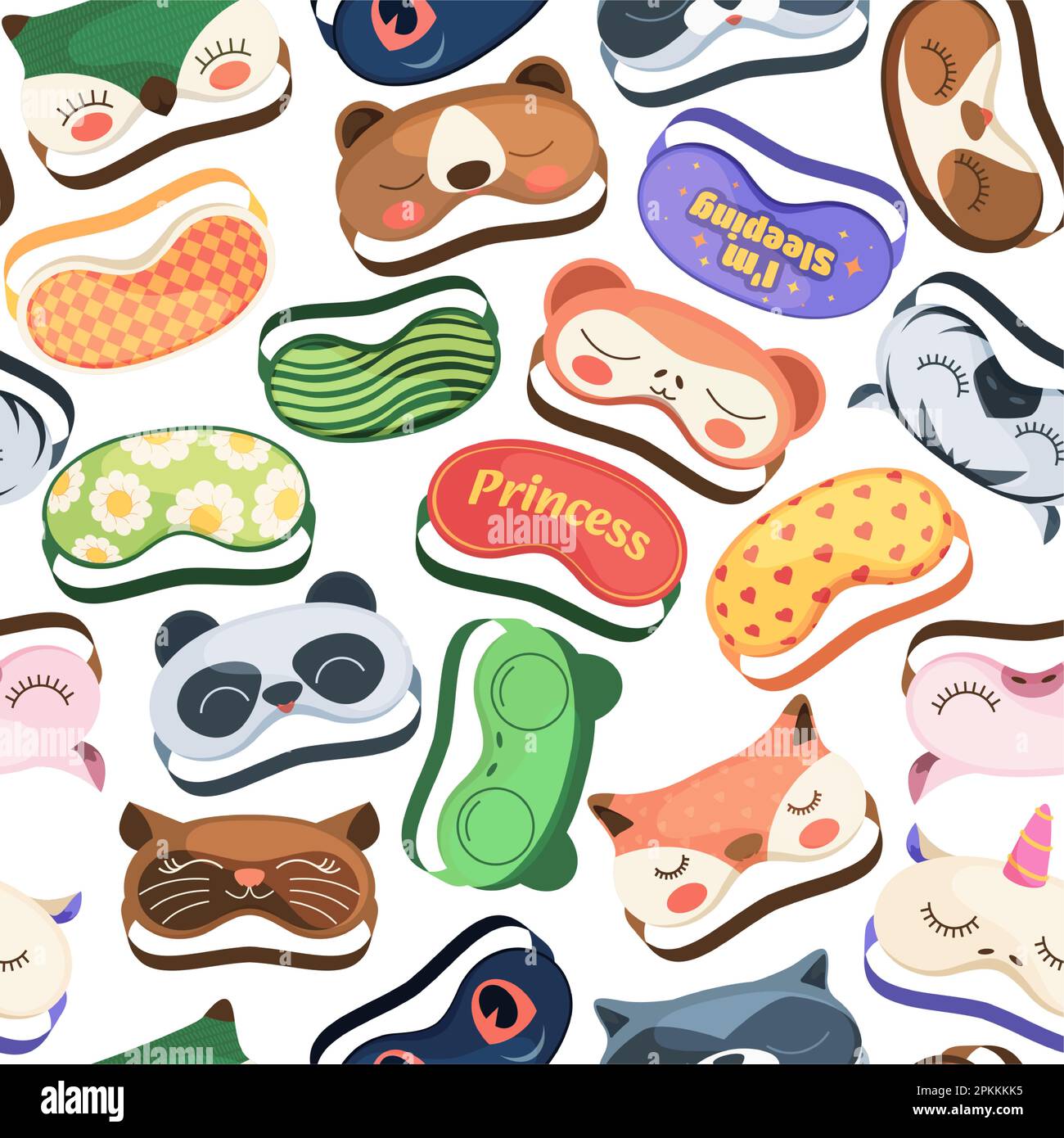 Sleeping mask pattern. Seamless print of bedclothes for baby face ...