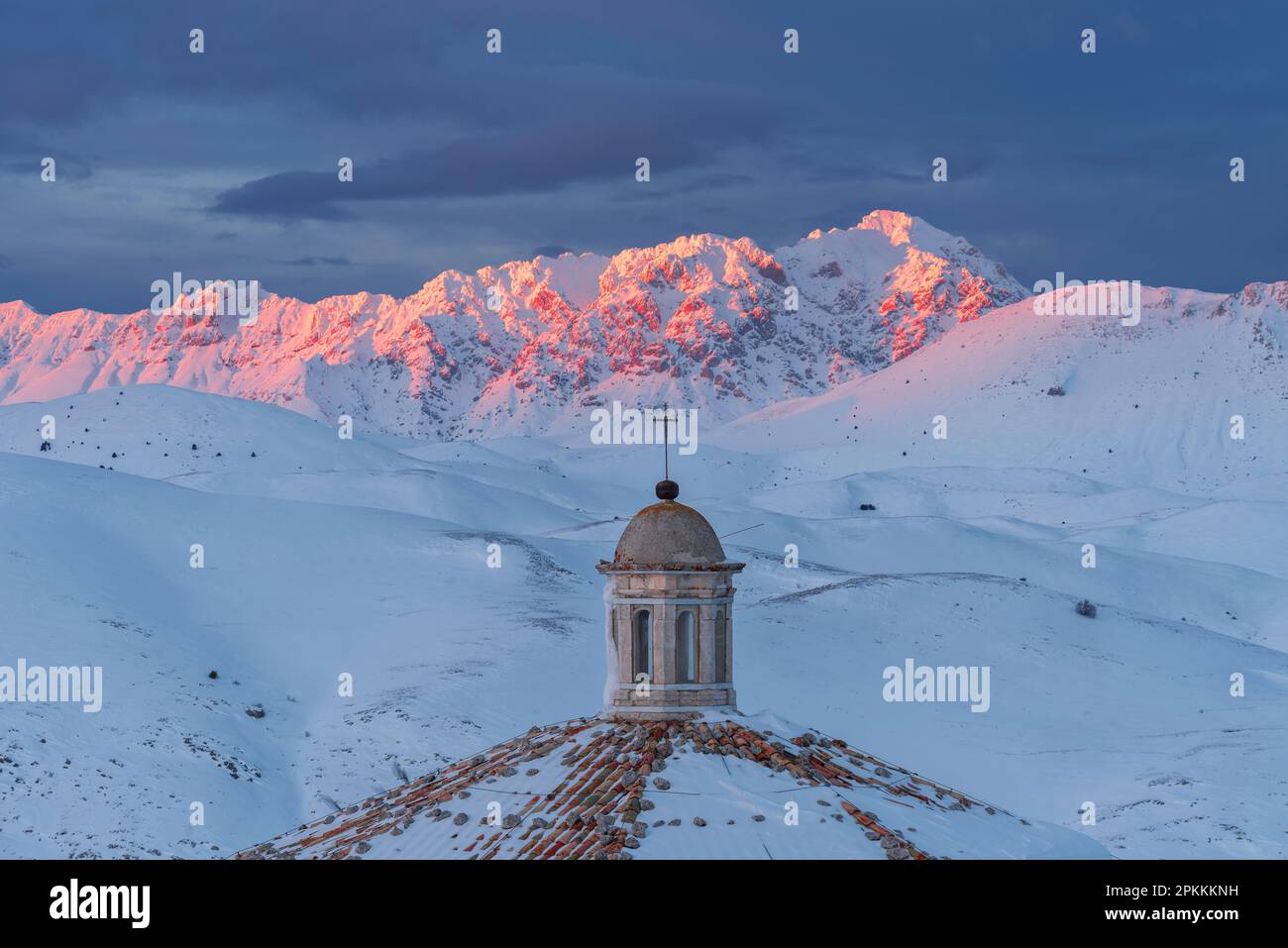 Close-up view of the roof of the church of Santa Maria della Pieta with ...