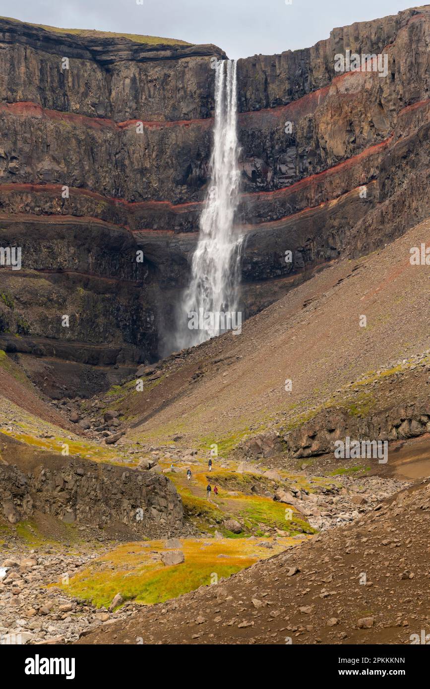Hengifoss waterfall, Brekka, Eastern Iceland, Iceland, Polar Regions ...