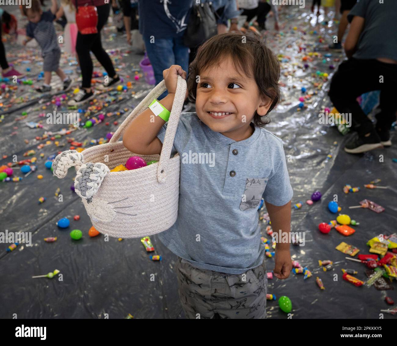 Marietta, Georgia, USA. 1st Apr, 2023. A young boy is happy with his ...
