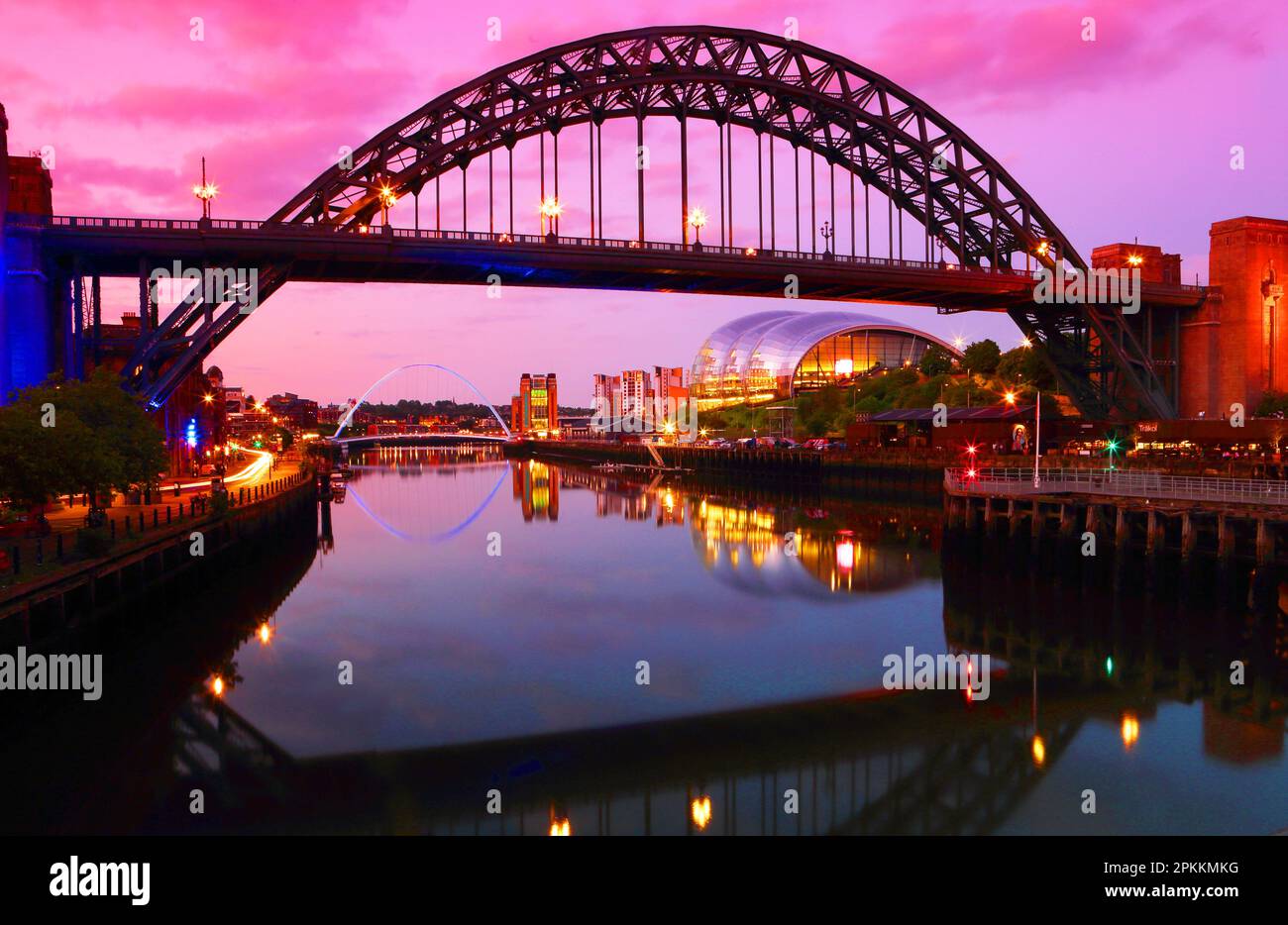 Tyne Bridge at dusk, Newcastle-upon-Tyne, Tyne and Wear, England ...