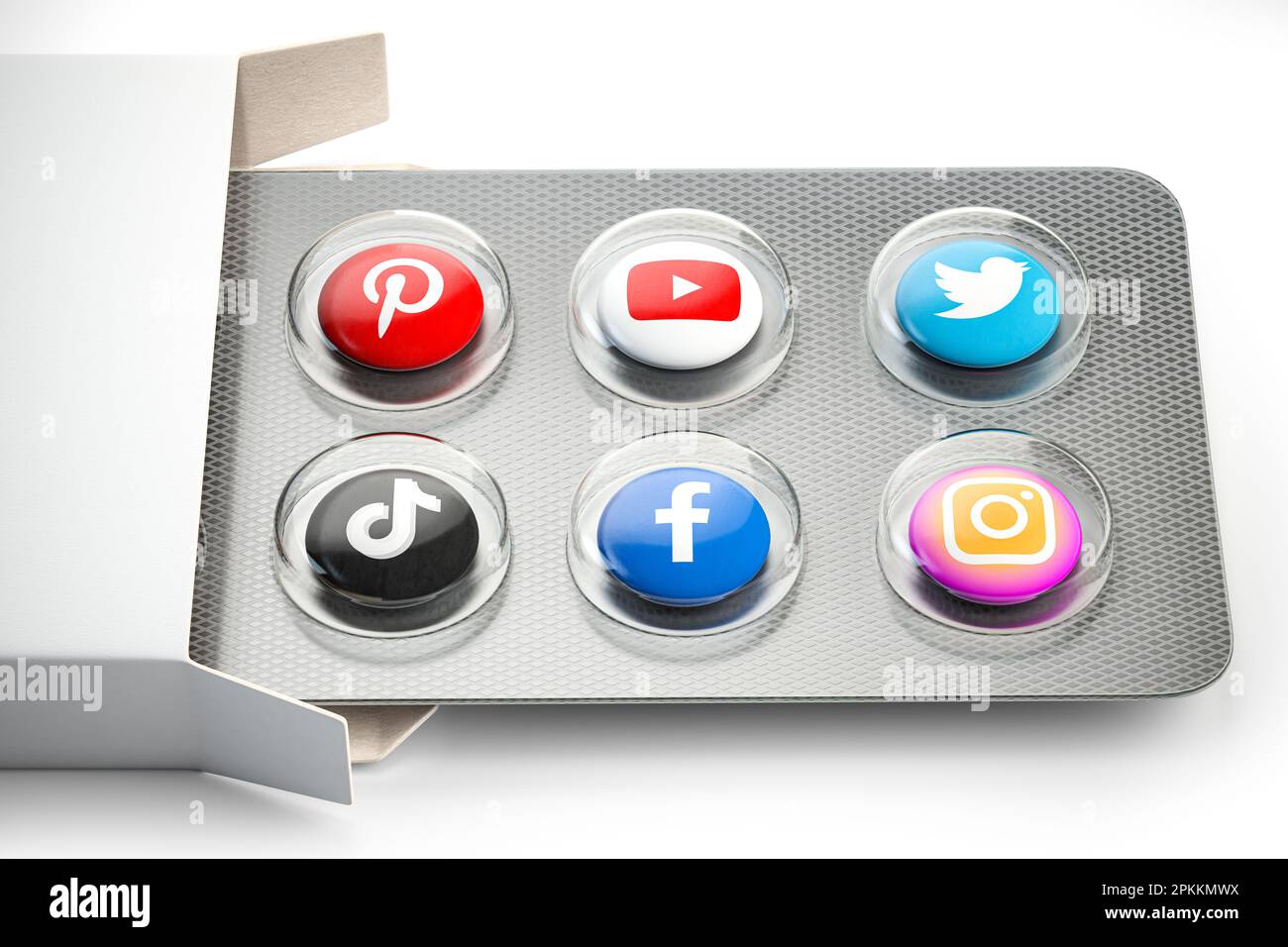 Barcelona, Spain, 04 .08.2023: Pills with logos of the most popular ...