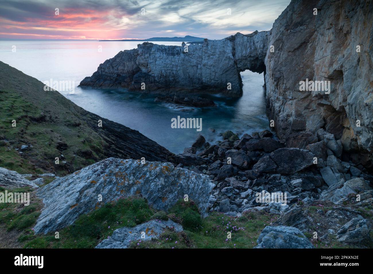 The White Arch at Rhoscolyn on the Isle of Anglesey, Wales, United ...