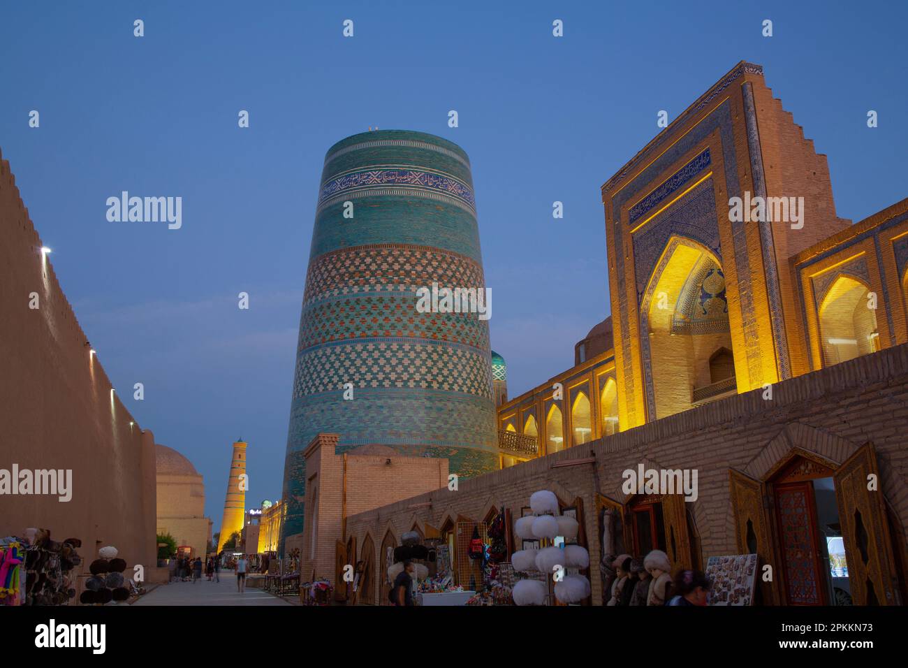 Evening, Kalta Minaret on left, Muhammad Amin Khan Madrasah (Orient ...