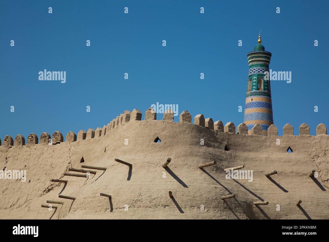 Fortress Wall, Islam Khoja Minaret in the background, Ichon Qala ...