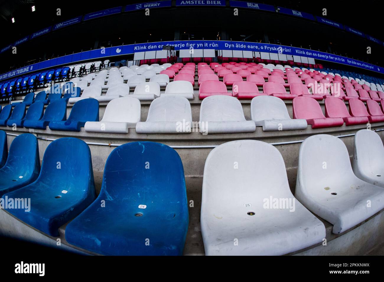 HERENVEEN - Grandstand Abe Lenstra Stadium during the Dutch premier ...