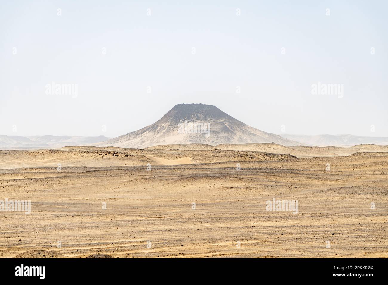 A view of the rocky outcrops / basalt mounds in the Black Desert in ...