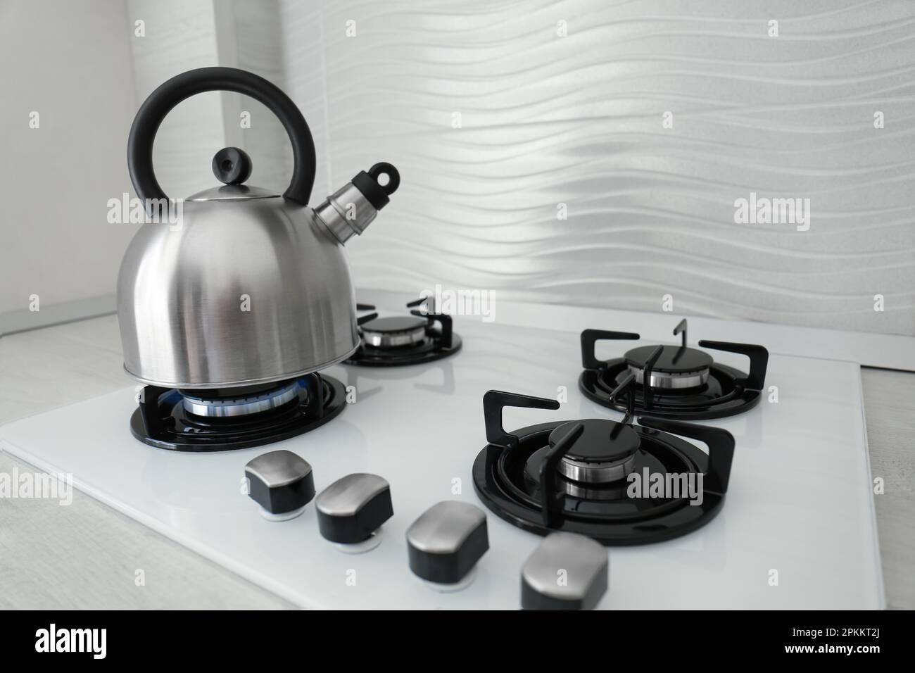 Kettle on gas hob in hi-res stock photography and images - Alamy