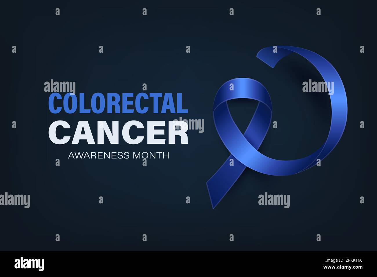 Colorectal Cancer Banner, Card, Placard with Vector 3d Realistic Dark ...