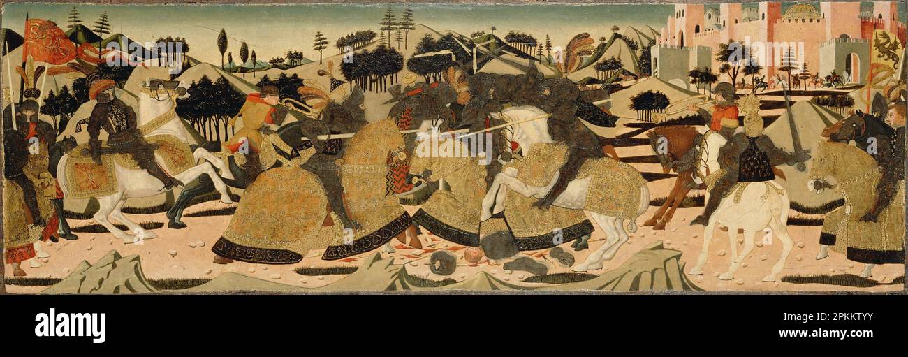 Battle scene between circa 1450 and circa 1475 by Lo Scheggia Stock ...