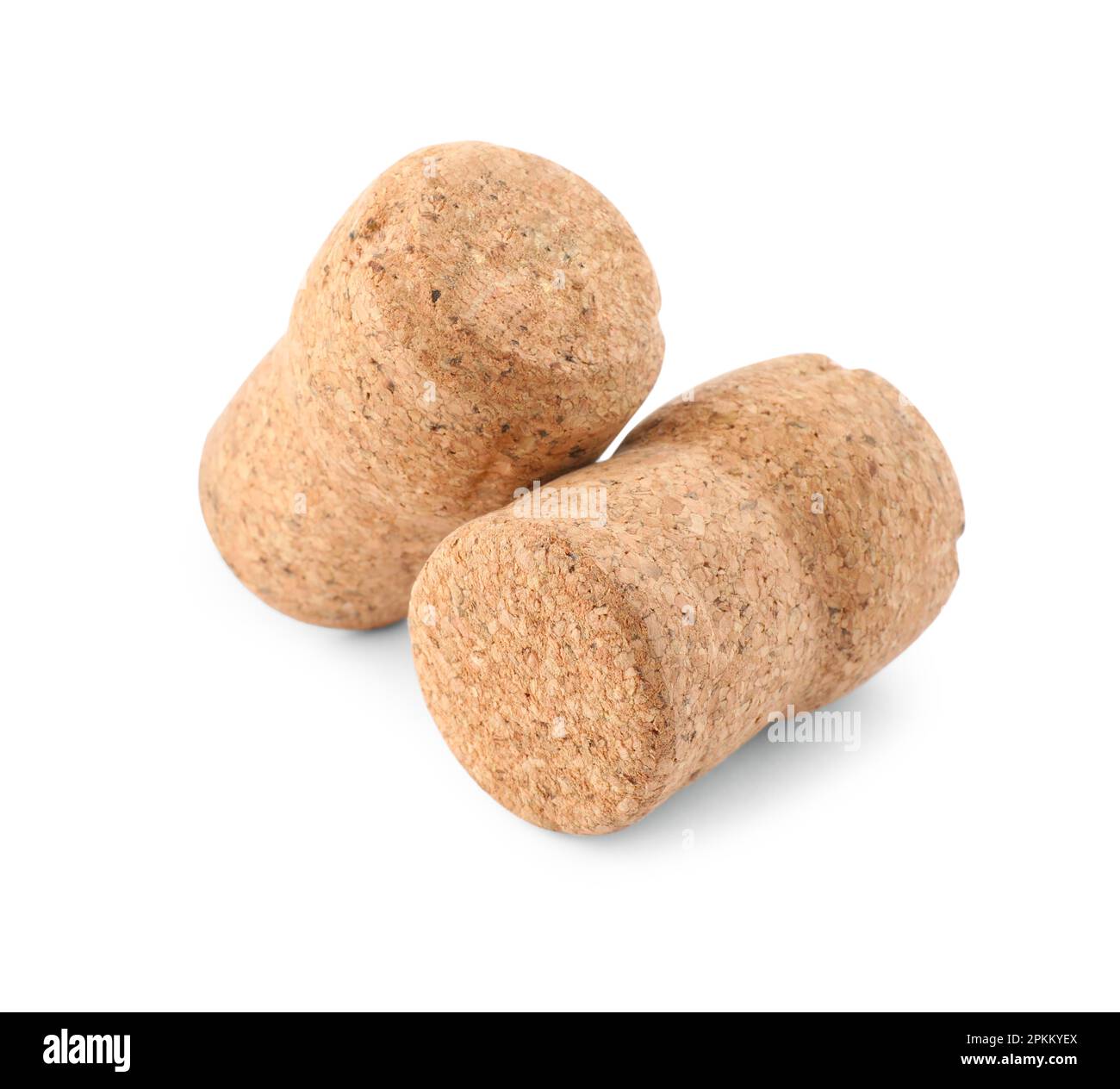 Two sparkling wine corks on white background Stock Photo - Alamy