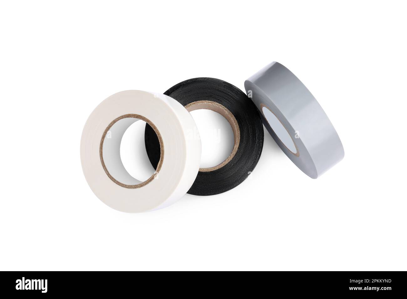 Colorful insulating tapes on white background, top view Stock Photo - Alamy